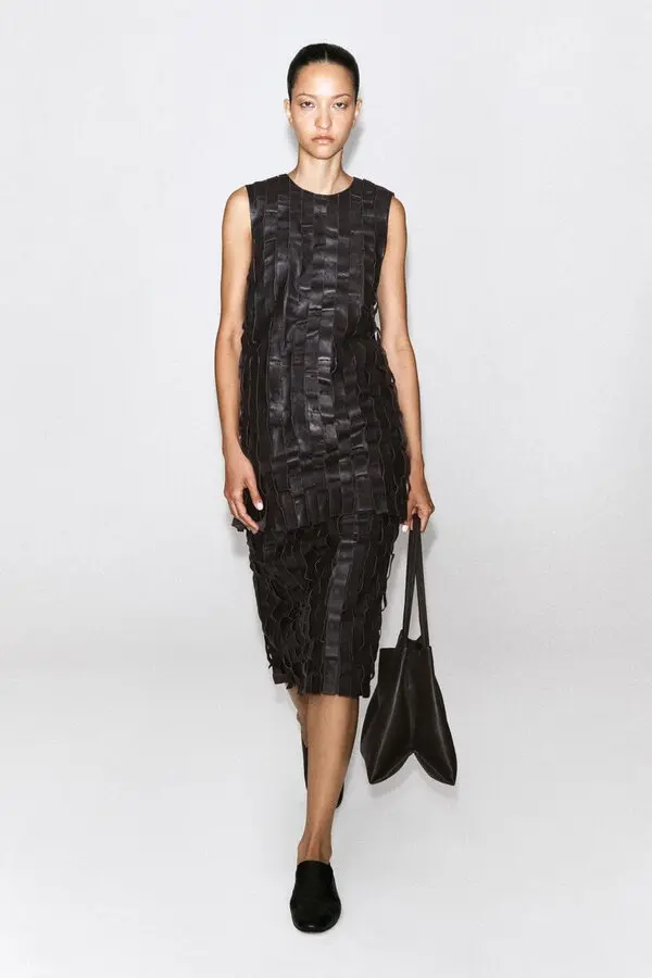 Cos Raw-cut Leather Top