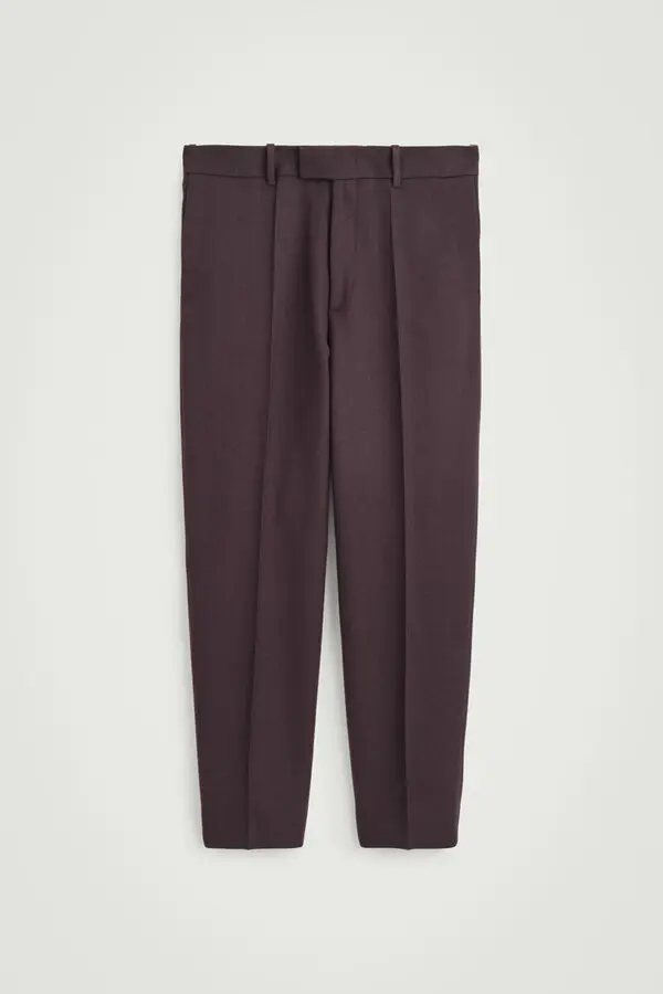 Cos Wool-twill Regular-fit Tapered Pants - Brown