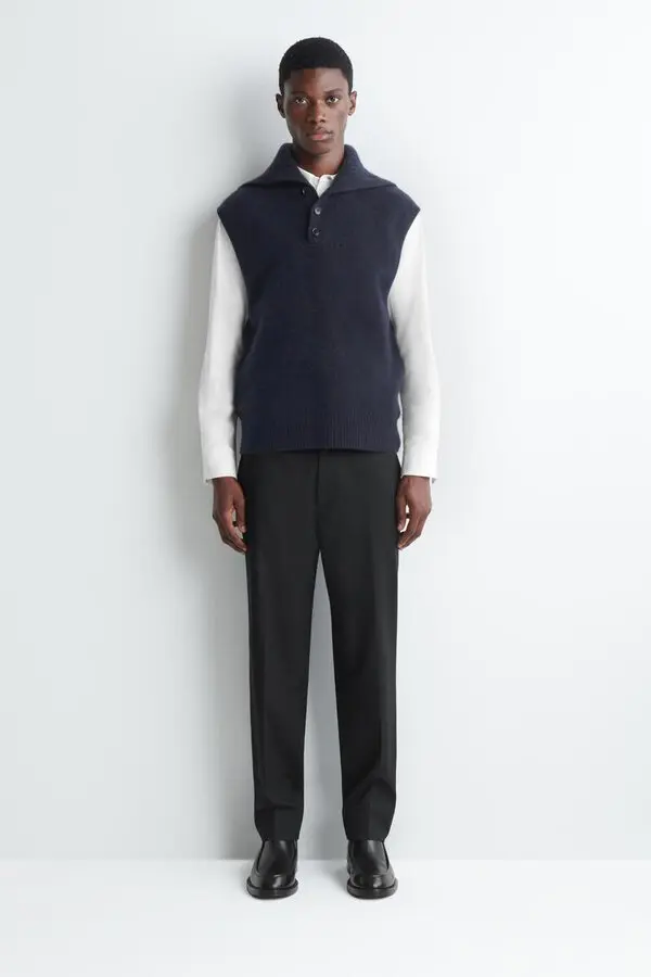 Cos Buttoned Cashmere Mock-neck Tank