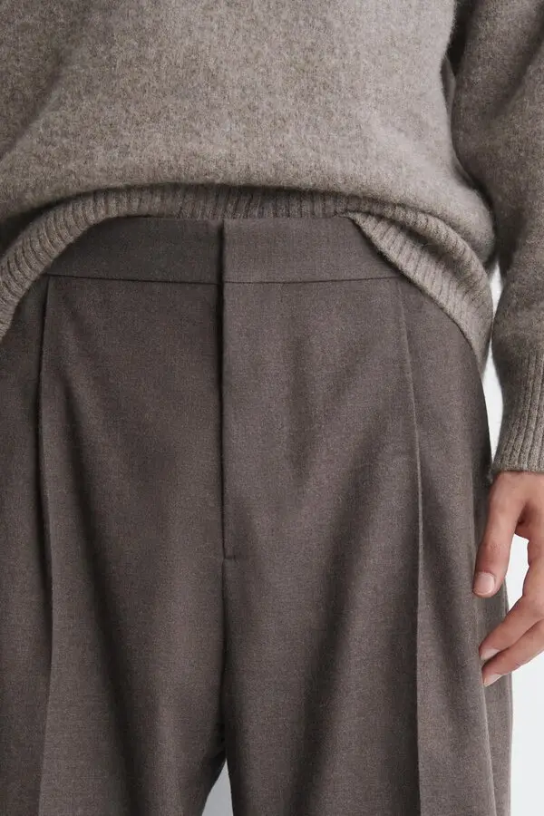 Cos Wool-flannel Relaxed-fit Straight-leg Pants