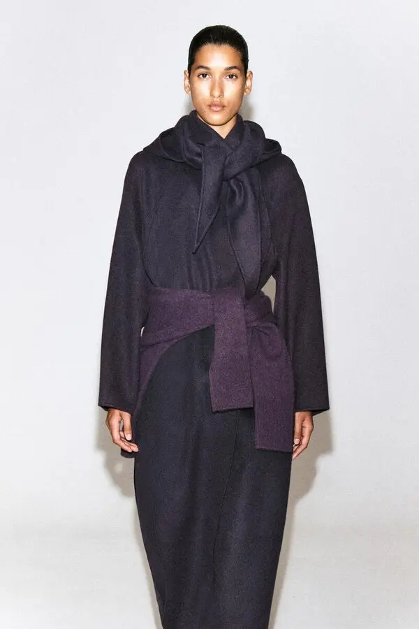 Cos Double-faced Wool-blend Hood - Purple