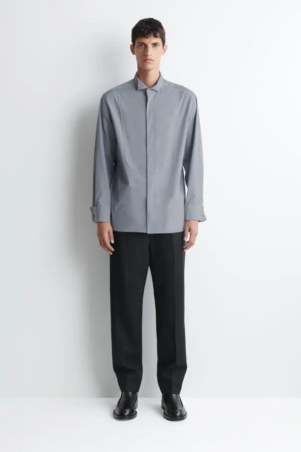 Cos Bib-front Cotton Shirt