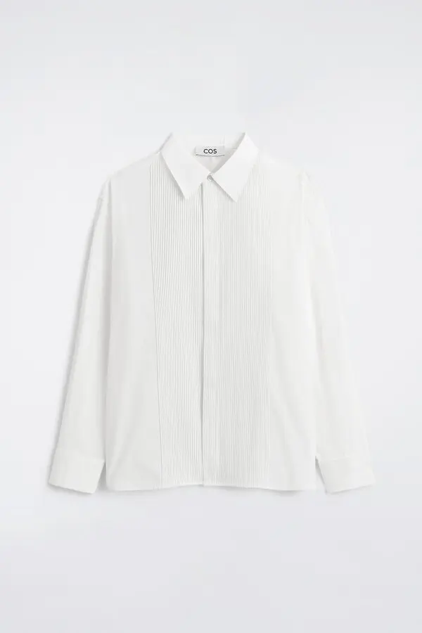 Cos Pintucked Cotton Tuxedo Shirt