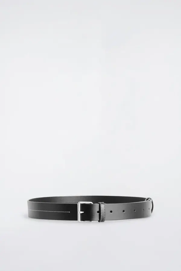 Cos Topstitched Leather Belt