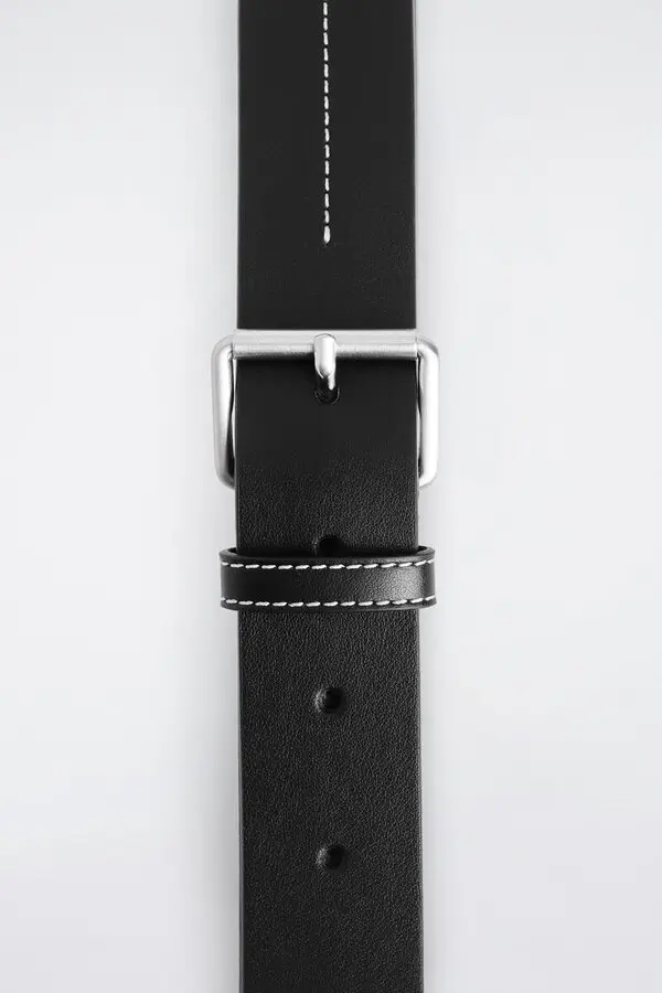 Cos Topstitched Leather Belt