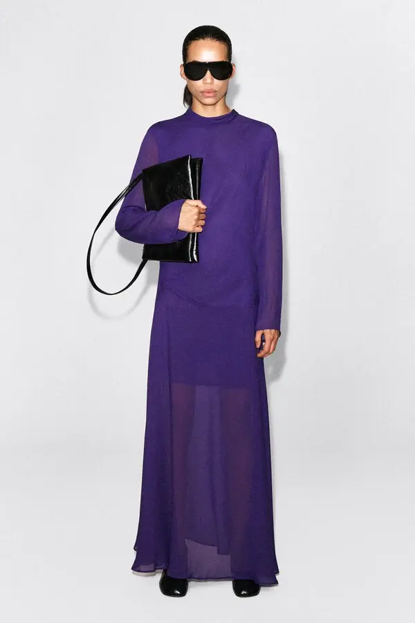 Cos Draped Turtleneck Maxi Dress