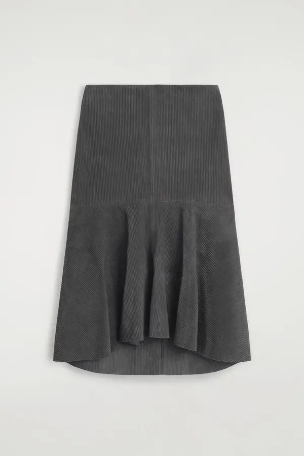 Cos Corded Suede Flared Midi Skirt