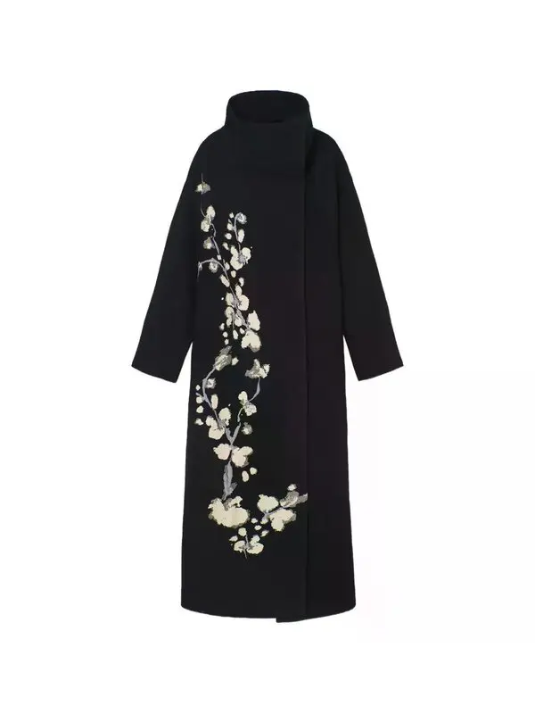 PSOPHIA Floral-print Funnel-neck Coat