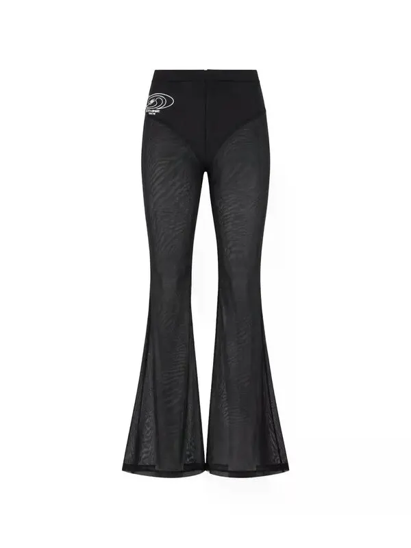 PLEIN SPORT Mesh-panelled Flared Trousers - Black