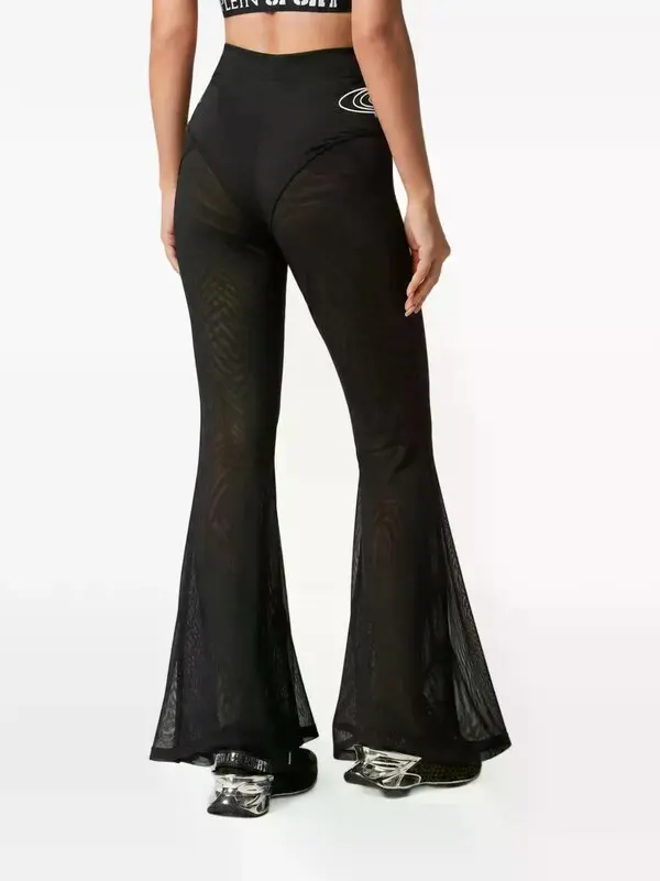 PLEIN SPORT Mesh-panelled Flared Trousers