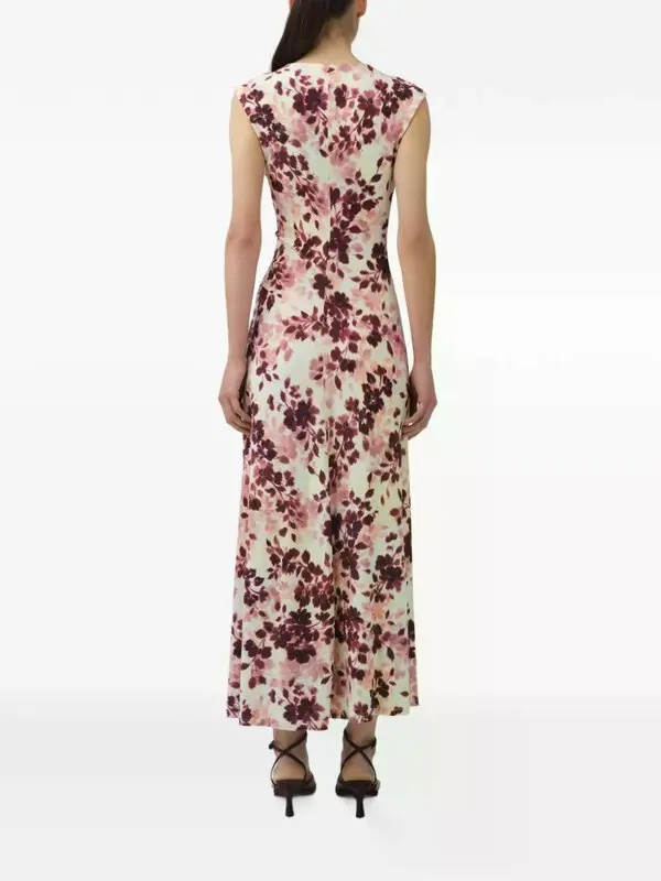 Simkhai Acacia Draped Jersey Floral-print Midi Day Dress