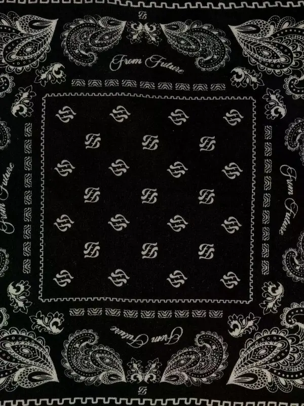 From Future Paisley-motif Fringed Scarf - Black