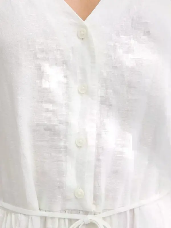 Marc O'polo Button-up Drawstring Flared Midi Dress