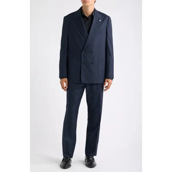 ALLSAINTS Tango Double Breasted Plaid Wool Suit