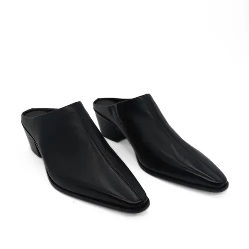 AMIE RAFA Carla Western Suede Mules - Black