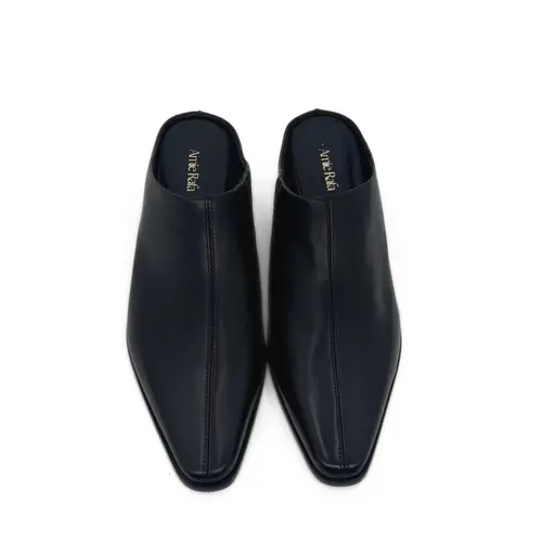 AMIE RAFA Carla Western Suede Mules - Black
