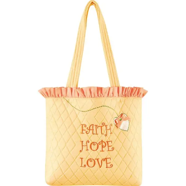 C&F HOME Faith Hope Love Ruffle Tote - Orange