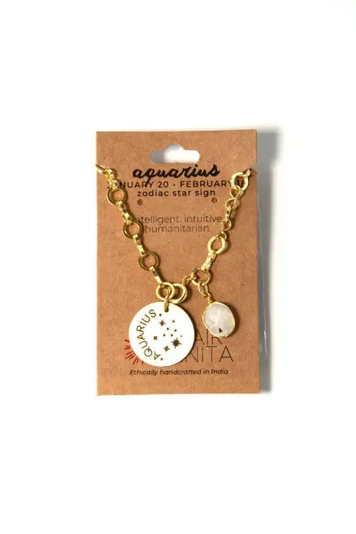 FAIR ANITA Zodiac Star Sign Necklaceaquarius