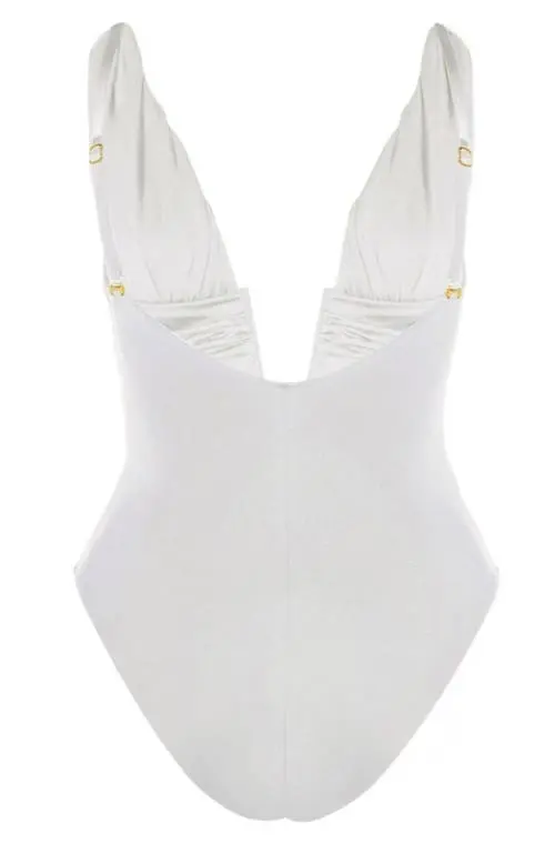 CHERINA  BEACHWEAR Cherina Beachwear Faira Sculpting Ruched One-piece Swimsuit - White