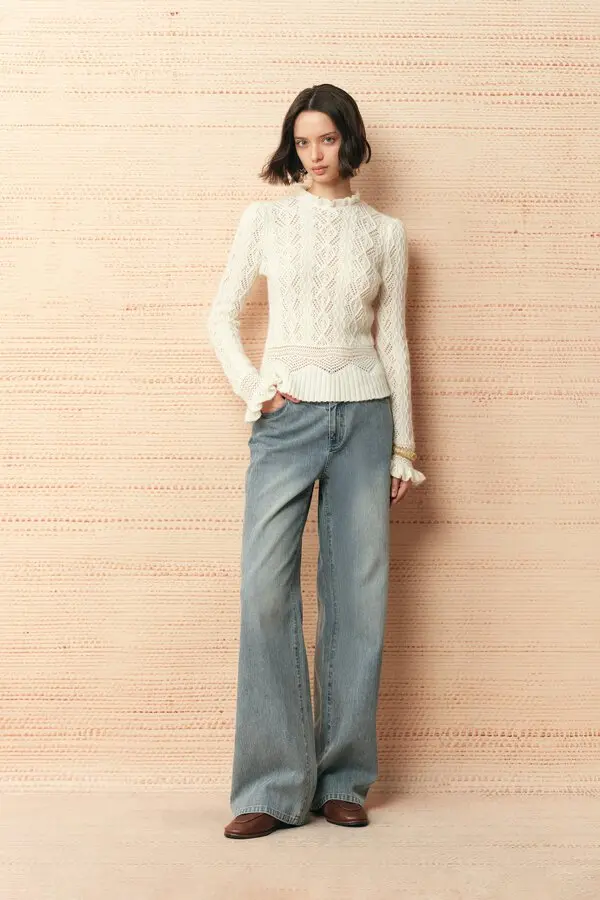 Fabrique Arabella Ruffle-trimmed Knit Pullover