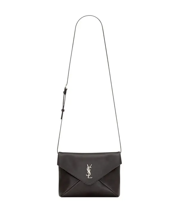 Saint Laurent Cassandre Envelope Messenger In Leather