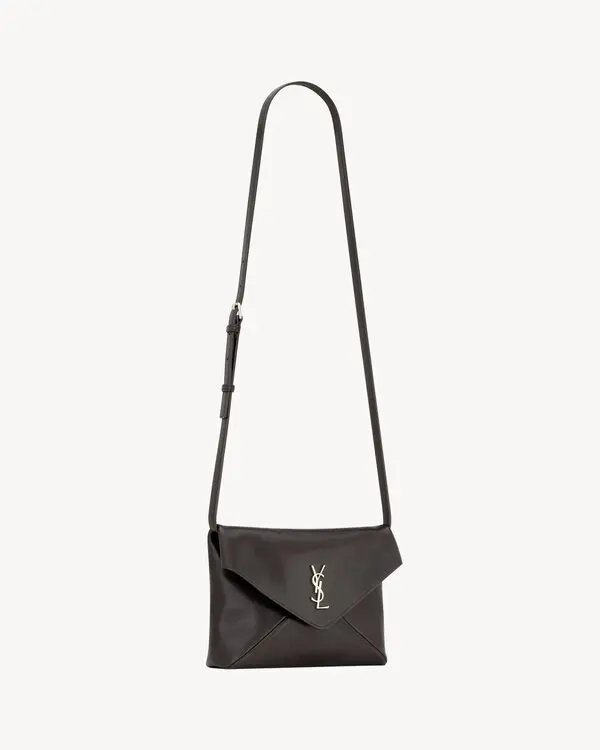 Saint Laurent Cassandre Envelope Messenger In Leather