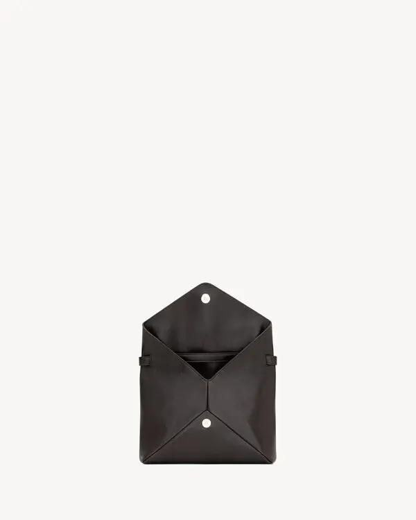 Saint Laurent Cassandre Envelope Messenger In Leather