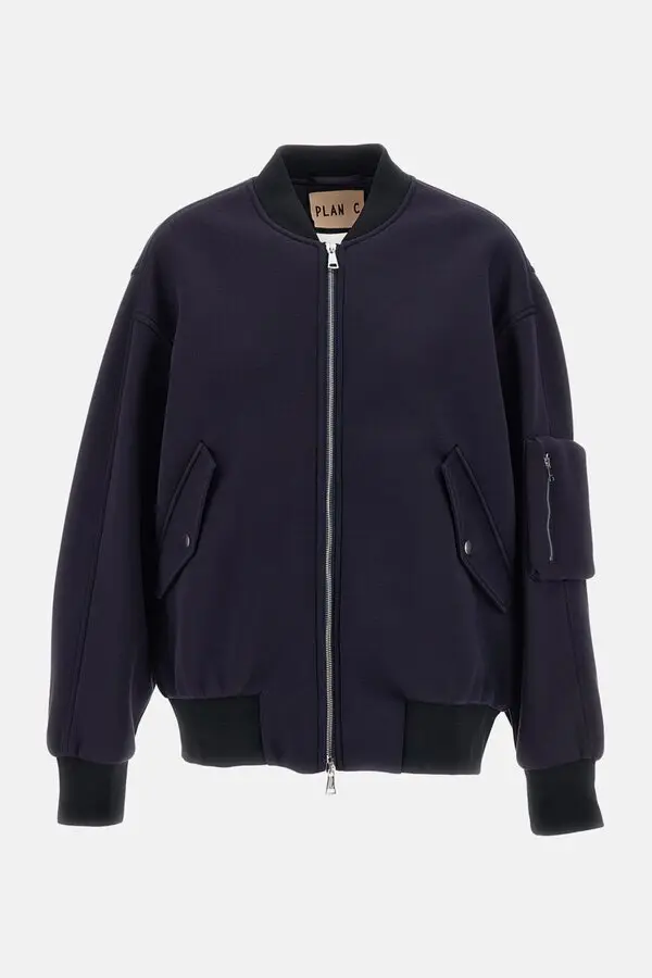 Plan C Bomber Con Zip - Blue