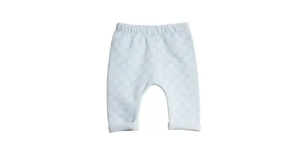 Gucci Baby Printed Cotton Pants - Light Blue