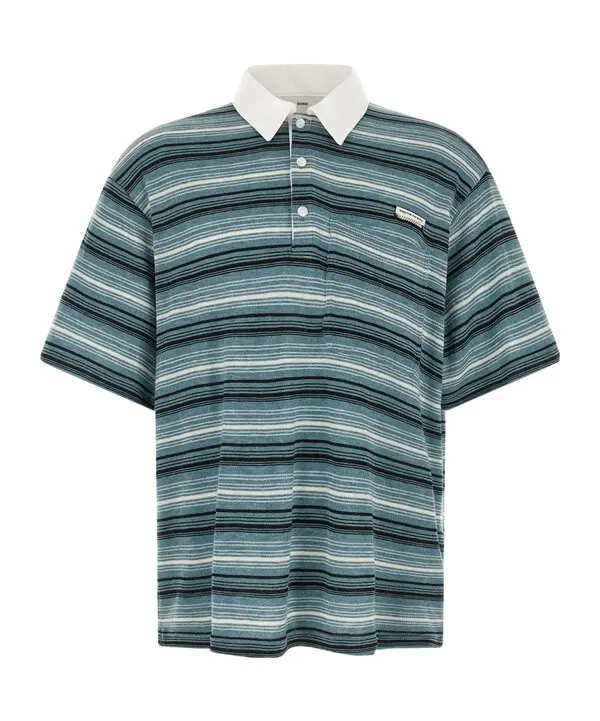 SONG FOR THE MUTE Striped Short-sleeve Polo Shirt