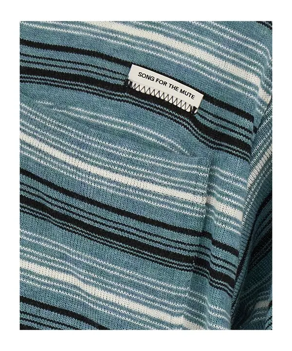 SONG FOR THE MUTE Striped Short-sleeve Polo Shirt