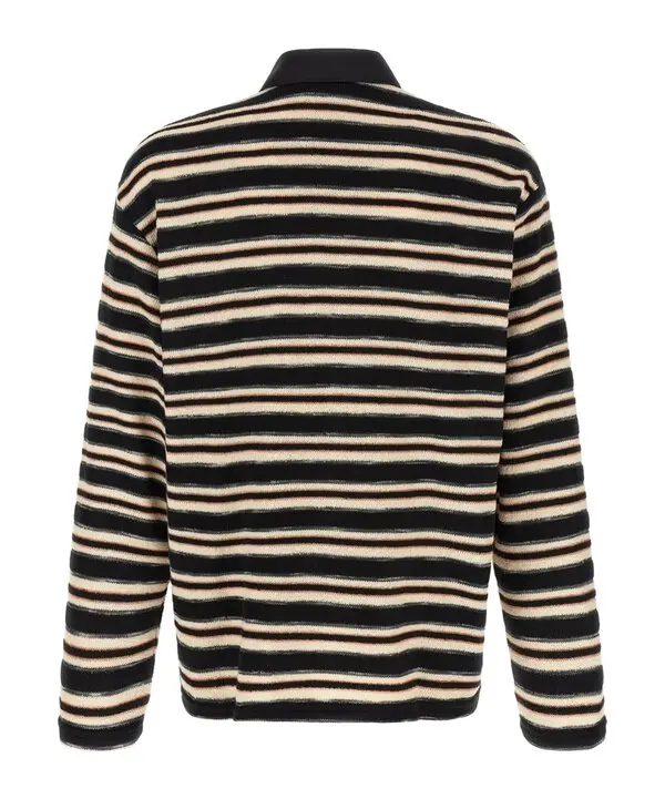 SONG FOR THE MUTE Striped Button Detailed Polo Shirt