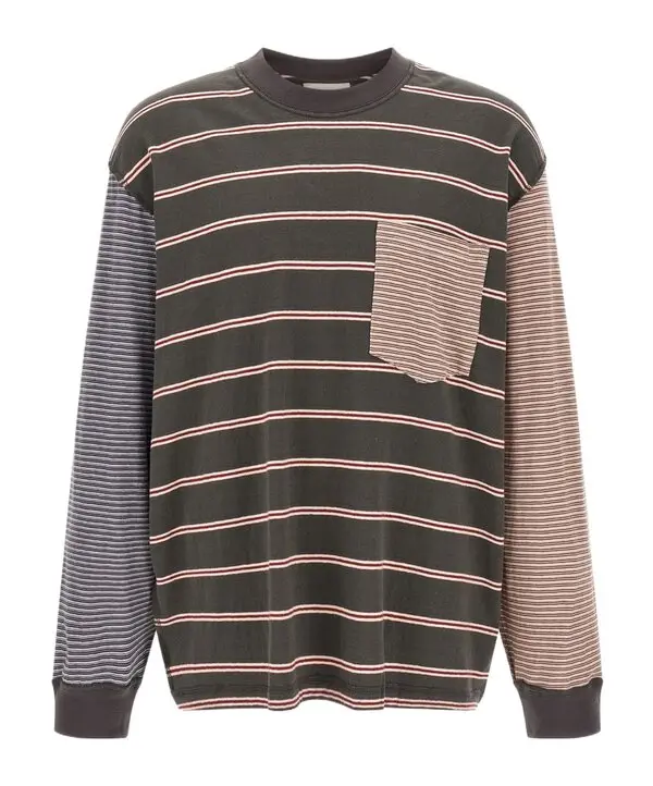 SONG FOR THE MUTE Striped Long-sleeve Knit Top