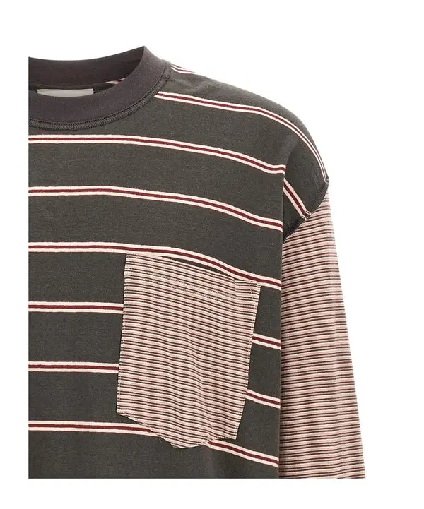 SONG FOR THE MUTE Striped Long-sleeve Knit Top