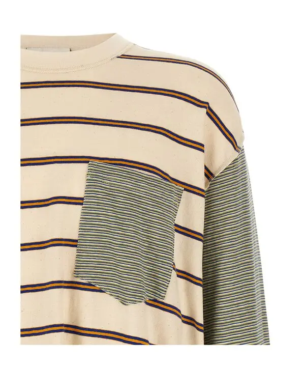 SONG FOR THE MUTE Striped Long-sleeve Knit Top