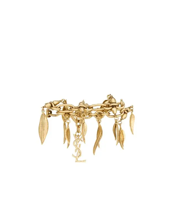 Saint Laurent Willow Leaf Bracelet In Metal