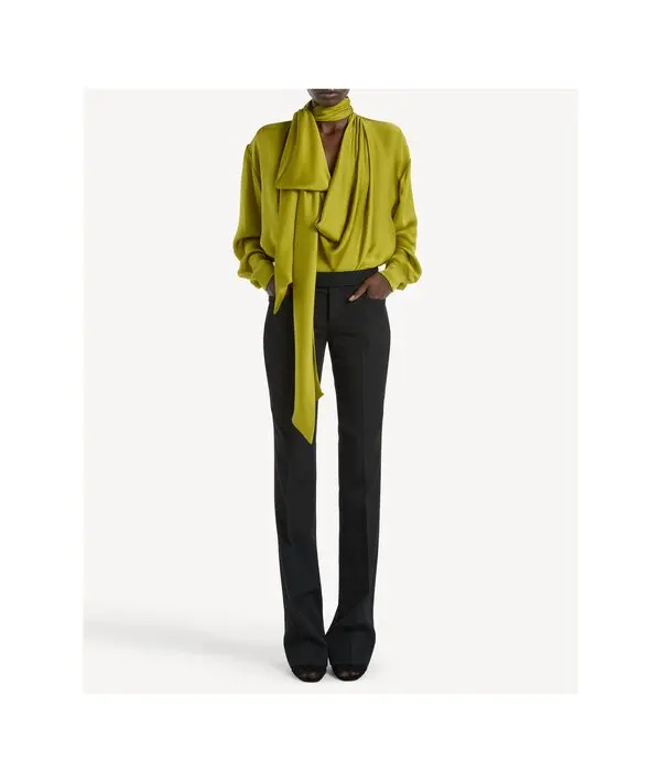 Balmain Draped Silk Charmeuse Blouse
