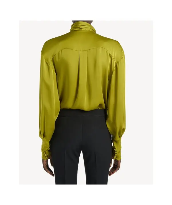 Balmain Draped Silk Charmeuse Blouse