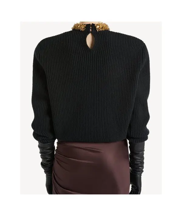 Balmain Cashmere Jumper With Embroidered Trim