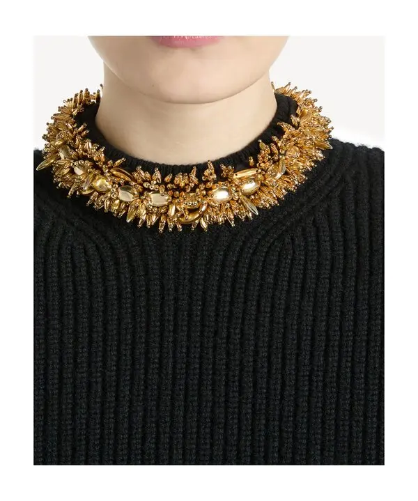 Balmain Cashmere Jumper With Embroidered Trim