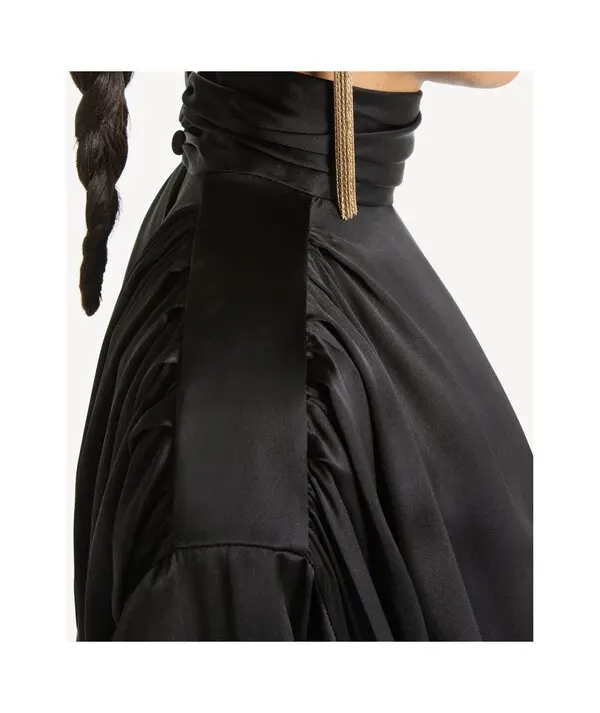 Balmain Silk Satin Blouse With Tie Detail