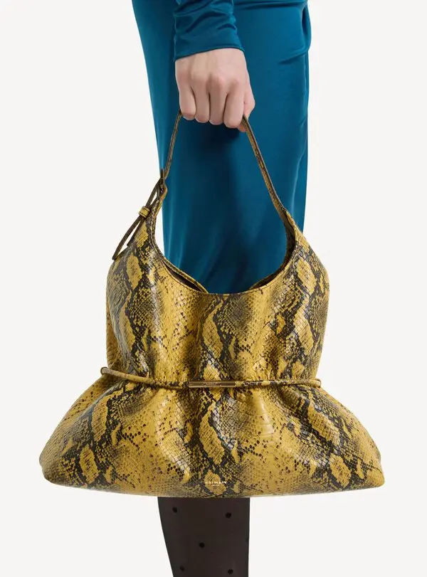 Balmain Sphynx Medium Bag In Python-effect Leather