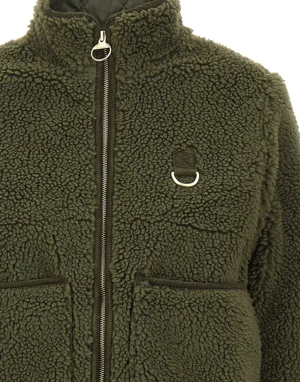 Barbour Fleece Zip-up Stand Collar Jacket - Green