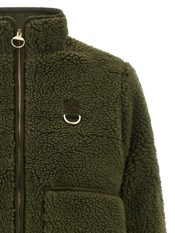 Barbour Fleece Zip-up Stand Collar Jacket - Green