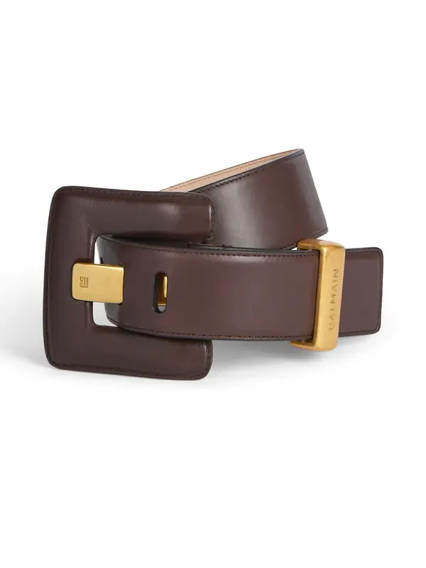Balmain Anthem Large Smooth Leather Belt