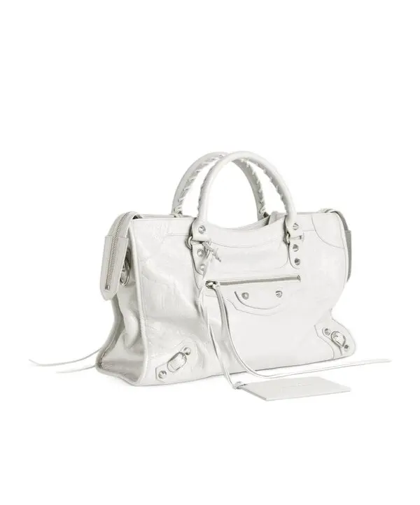 Balenciaga Sac Le City Moyen In Blanc Optique