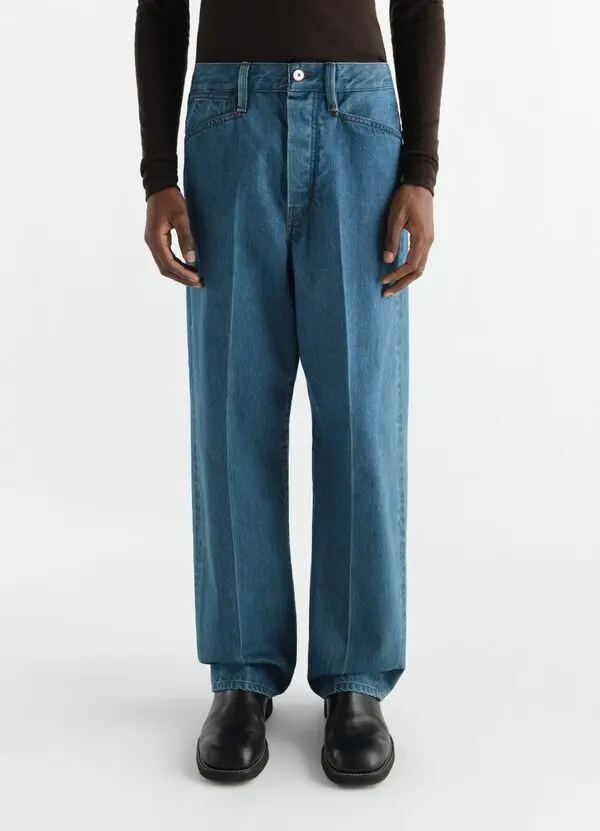 LEMAIRE Straight Five-pocket Pants In Indigo Selvedge Denim - Denim Indigo