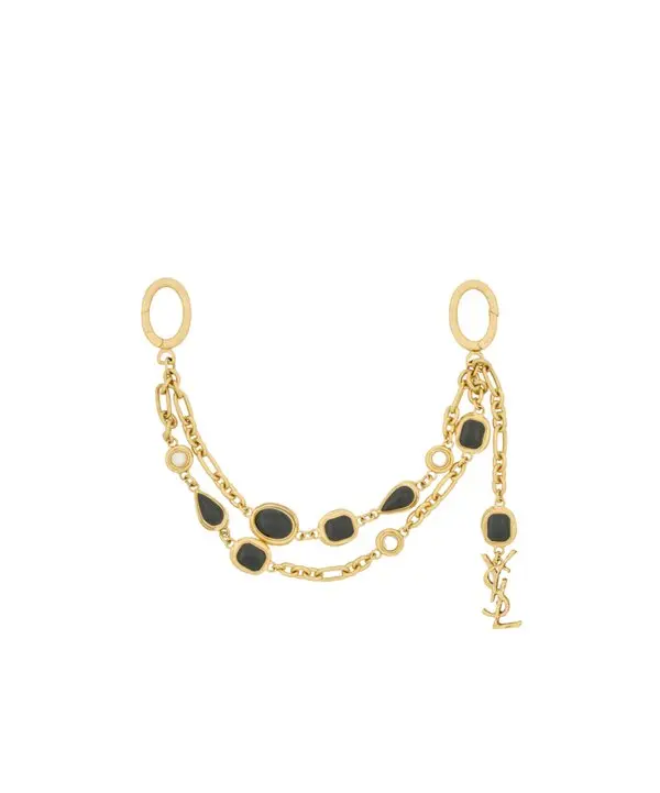 Saint Laurent Cabochon Bag Chain In Enamel, Resin, And Metal - Nude