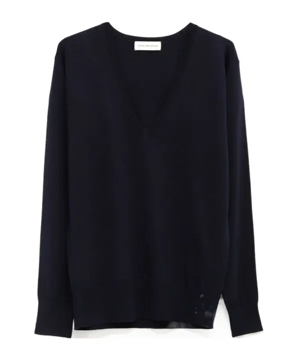 Dries Van Noten V-neck Sweater - Navy