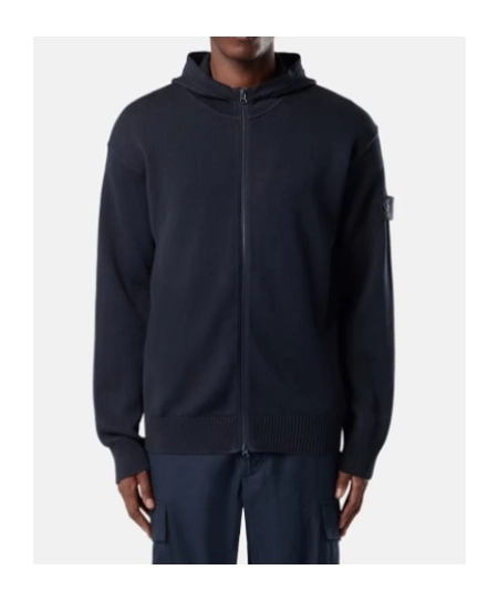 Stone Island Regular-fit Hooded Zip-up Jumper With Ribbed Trims